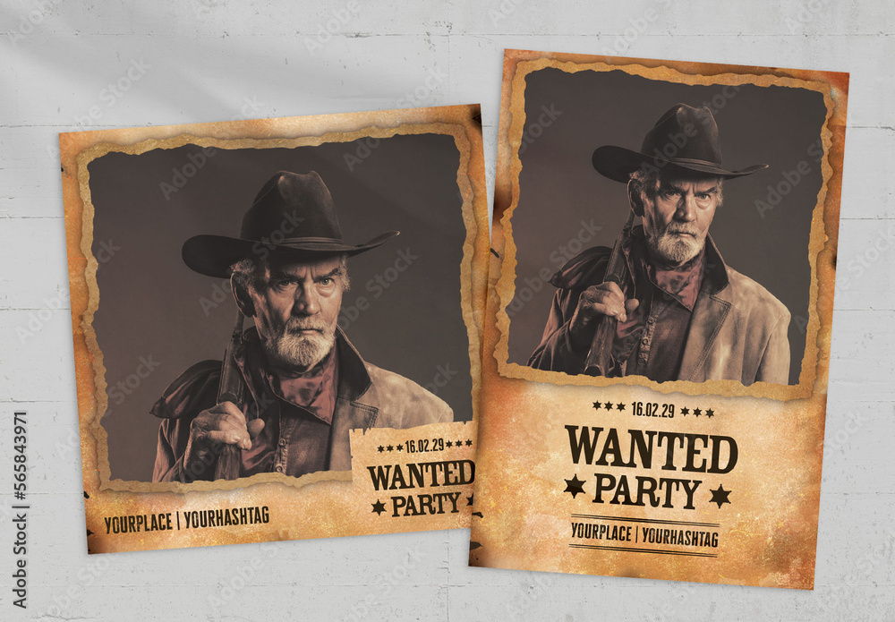 Wanted Photo Card Flyer Layout Stock Template | Adobe Stock
