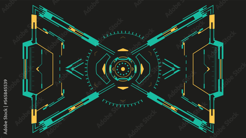 Futuristic target screen of Sci Fi ui or gui. Stock Vector | Adobe Stock