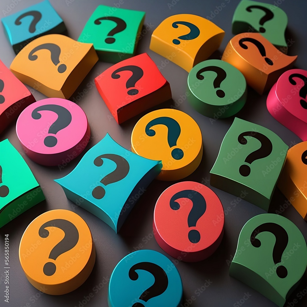 Infinite question marks, original three dimensional illustration. Fit ...