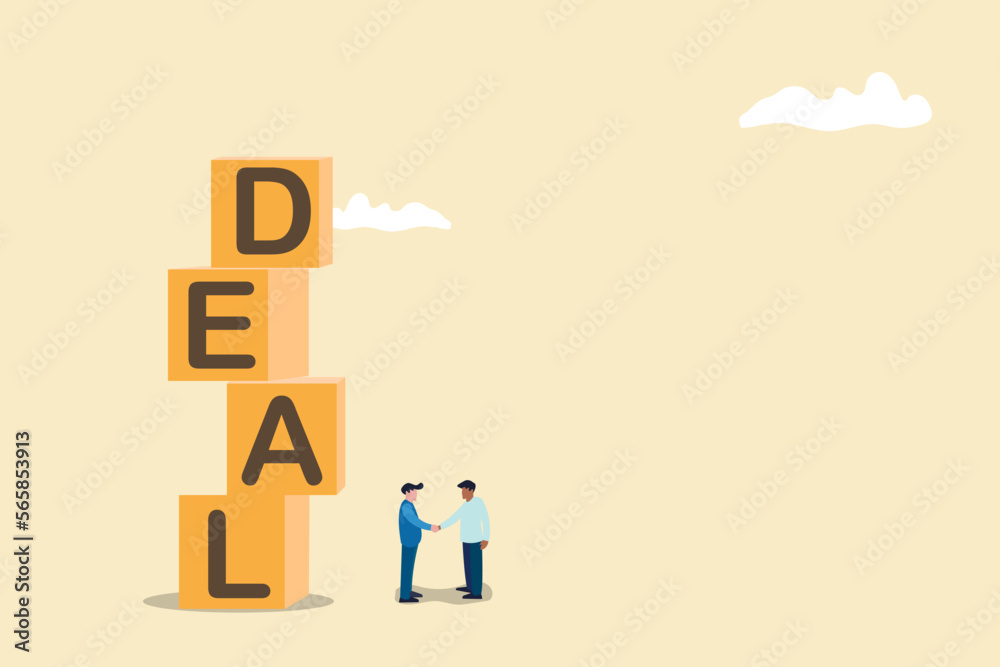 Business deal or financial agreement concept. Business negotiation ...