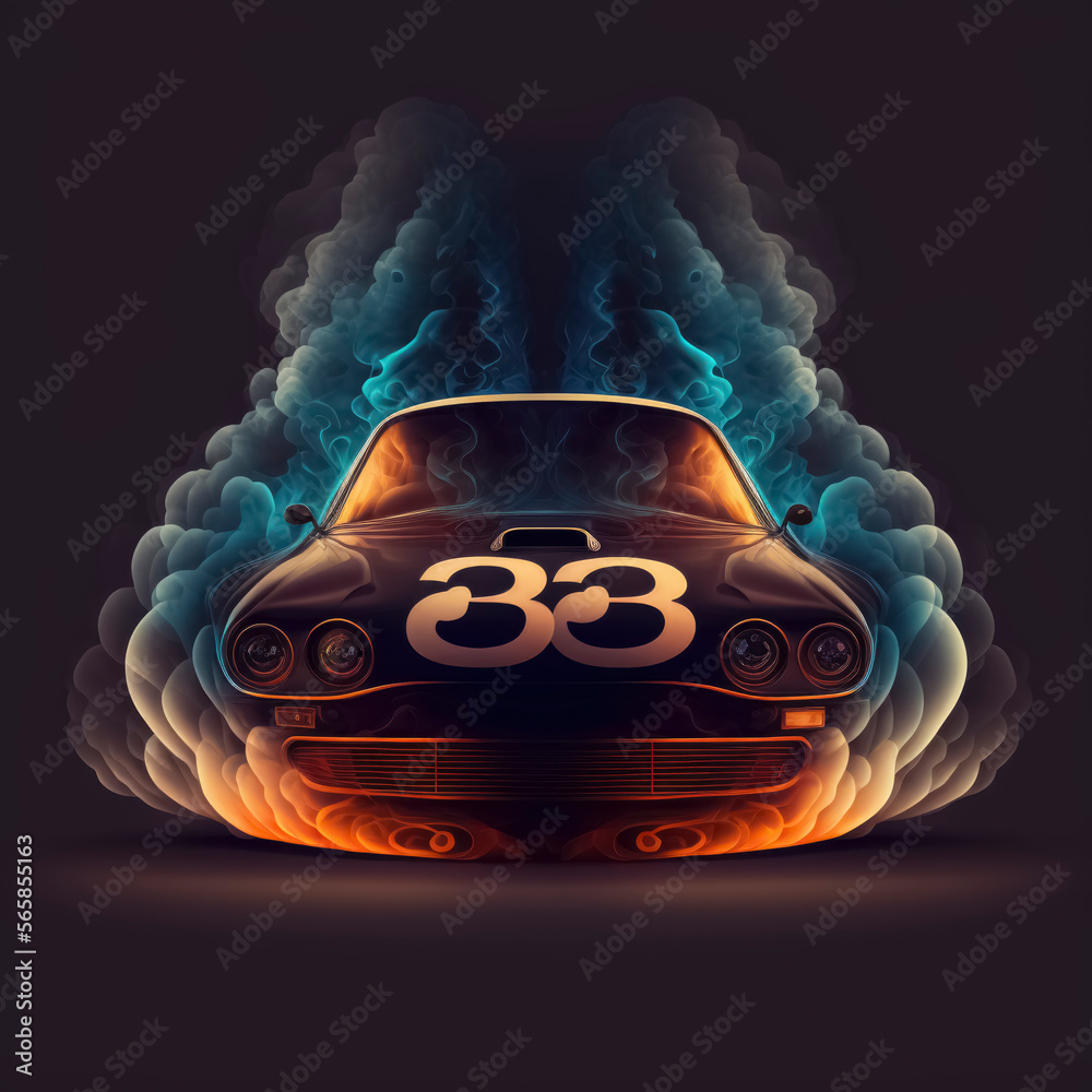 boys thirty third 33rd birthday glowing number 33 on bonnet of orange ...