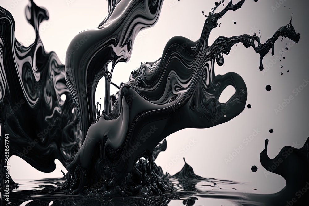 a solution of black ink in water. art with a marble look Abstract ...