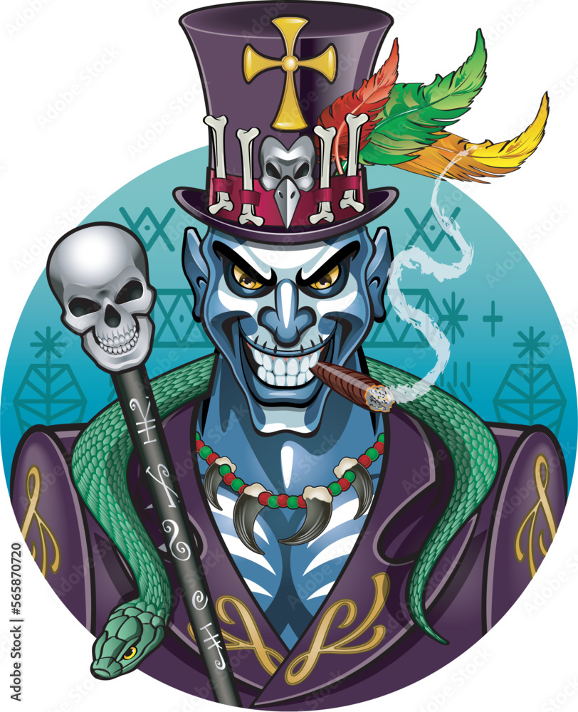 voodoo character baron samedi, a loa of the dead Stock Vector | Adobe Stock