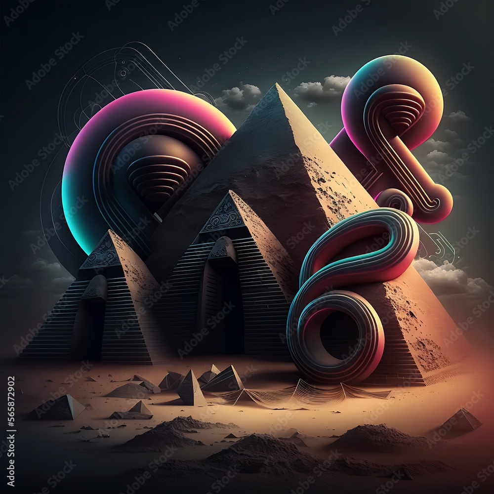 Pyramids & Triangles "My AI Générative Exploration of Geometry, Light ...