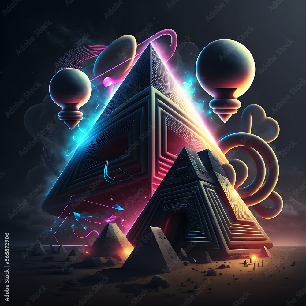 Pyramids & Triangles "My AI Générative Exploration of Geometry, Light ...