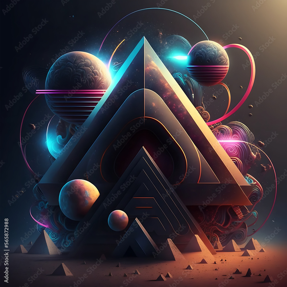 Pyramids & Triangles "My AI Générative Exploration of Geometry, Light ...