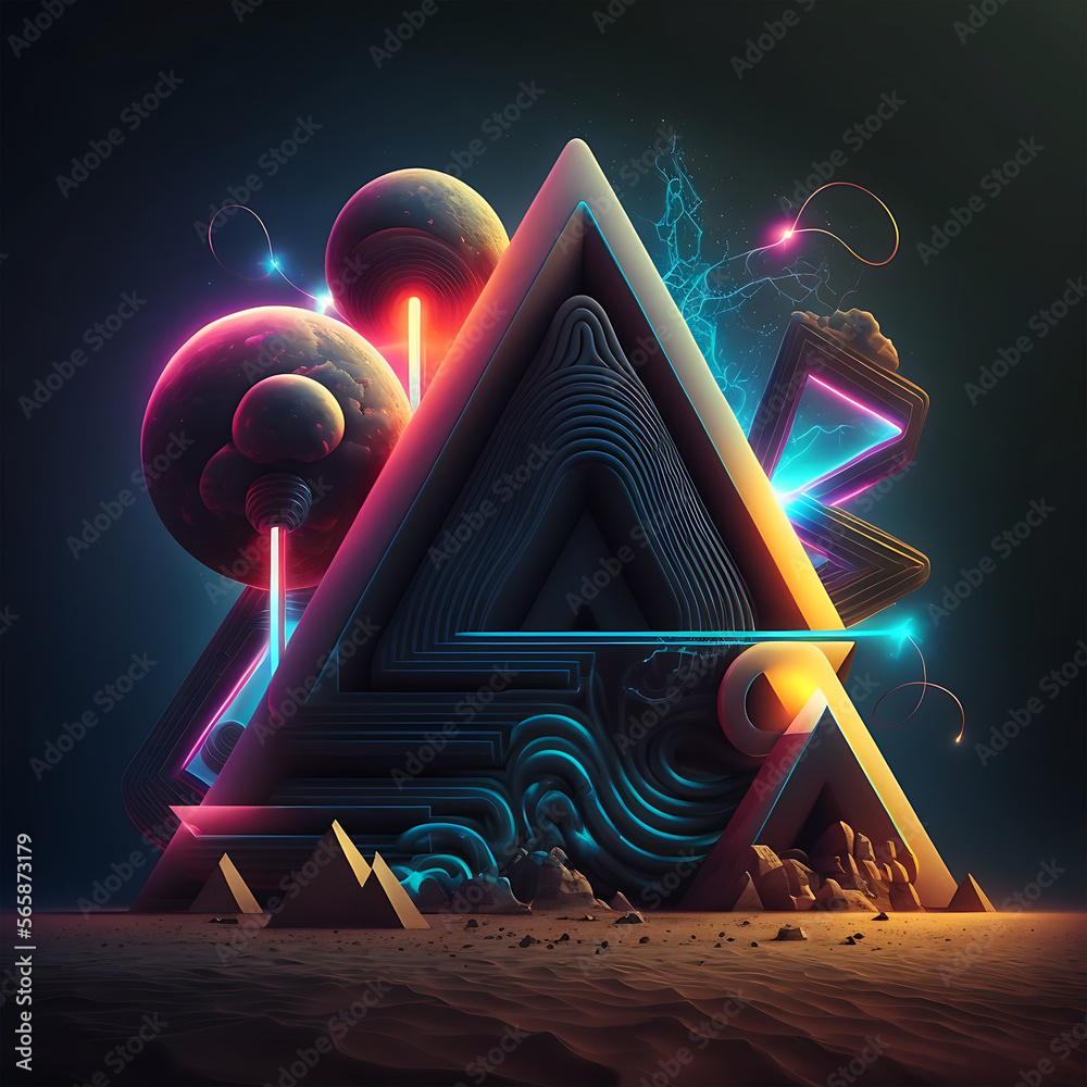 Pyramids & Triangles "My AI Générative Exploration of Geometry, Light ...