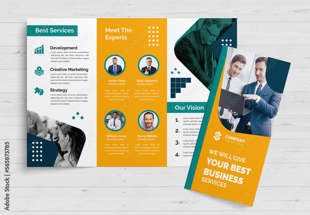 Business Trifold Brochure Design Layout Stock Template | Adobe Stock