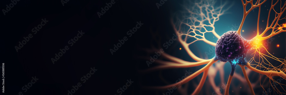 neurons and synapse like stuctures depicting brain chemistry, generative AI Stock Illustration ...