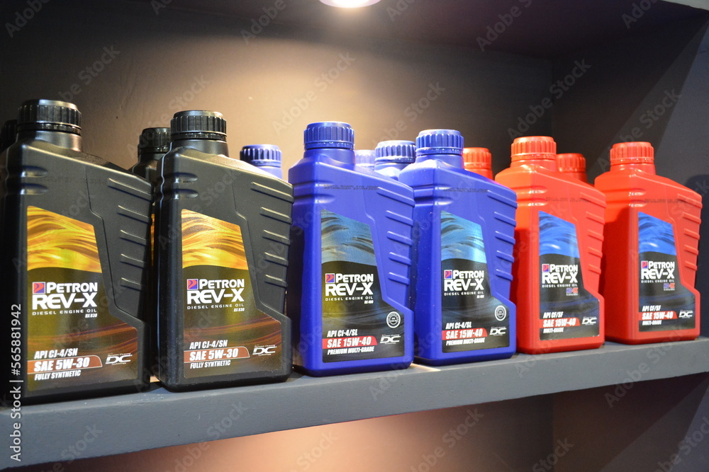 Petron engine and gear oil at Manila commercial vehicle show in Pasay ...