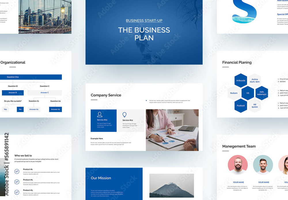 Clean Business Plan Presentation Stock Template Adobe Stock