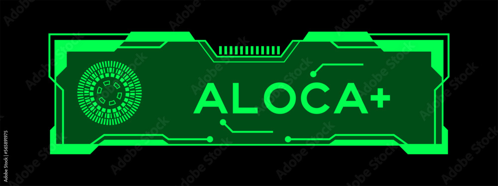 Vecteur Stock Green color of futuristic hud banner that have word ALCOA ...