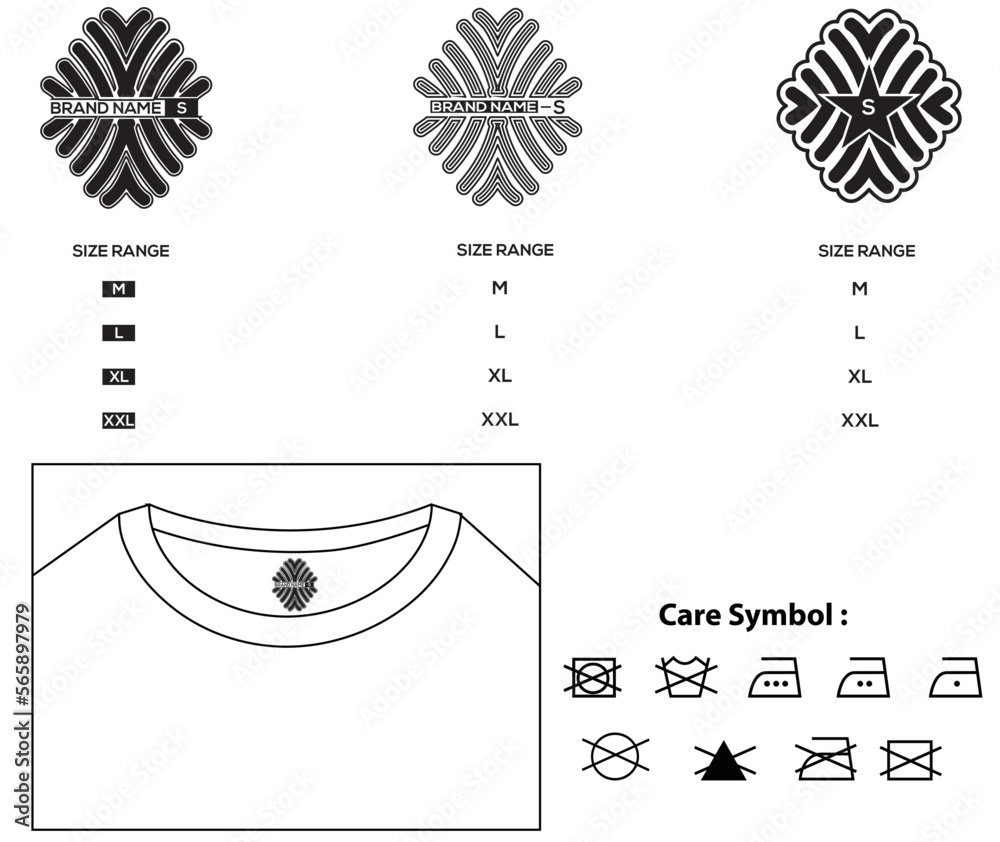 Back neck label print (BNP) for garments. Vector on Ai cs6. Adding with ...