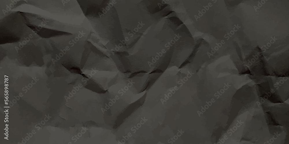 Black creased crumpled paper texture can be use as background. folded ...