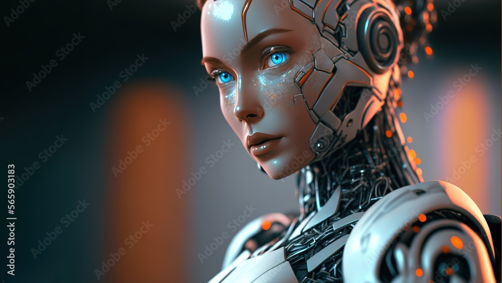 Ai bot artificial chatbot intelligence with copy space for text ...