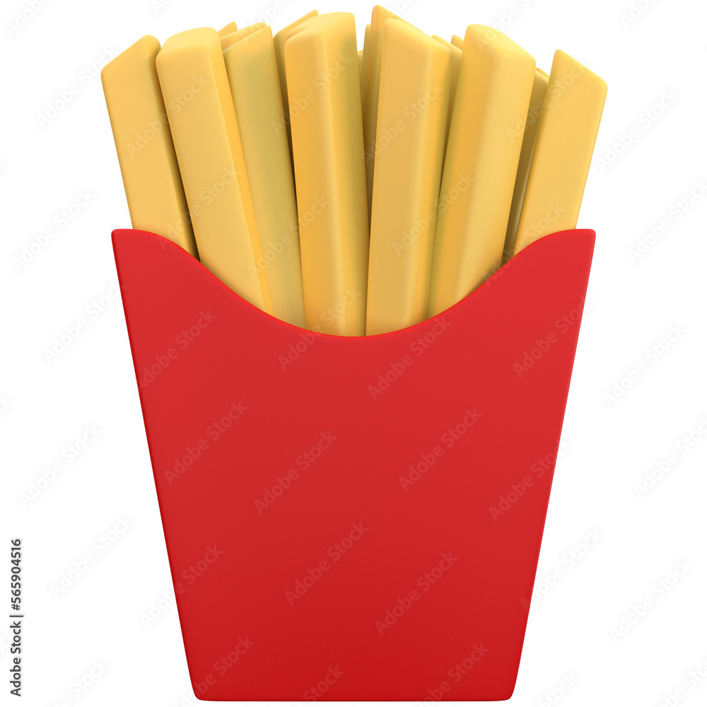 French fries 3d icon, for UI, poster, banner, social media post. 3D ...