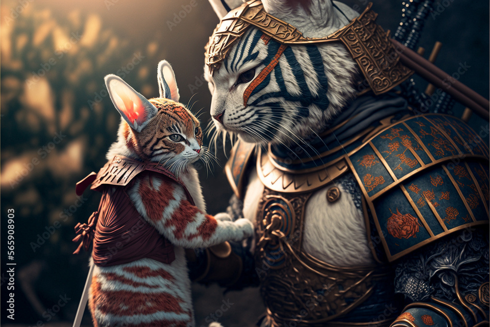 rabbit in chinese samurai armor, AI Stock Illustration | Adobe Stock