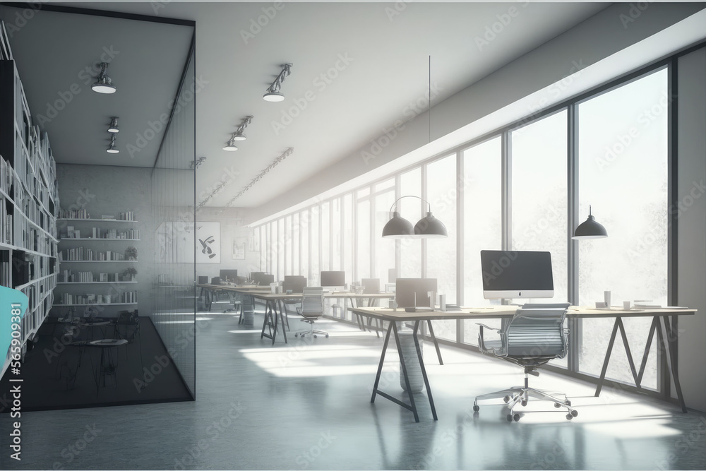 Modern office interior design . Contemporary workspace for creative ...