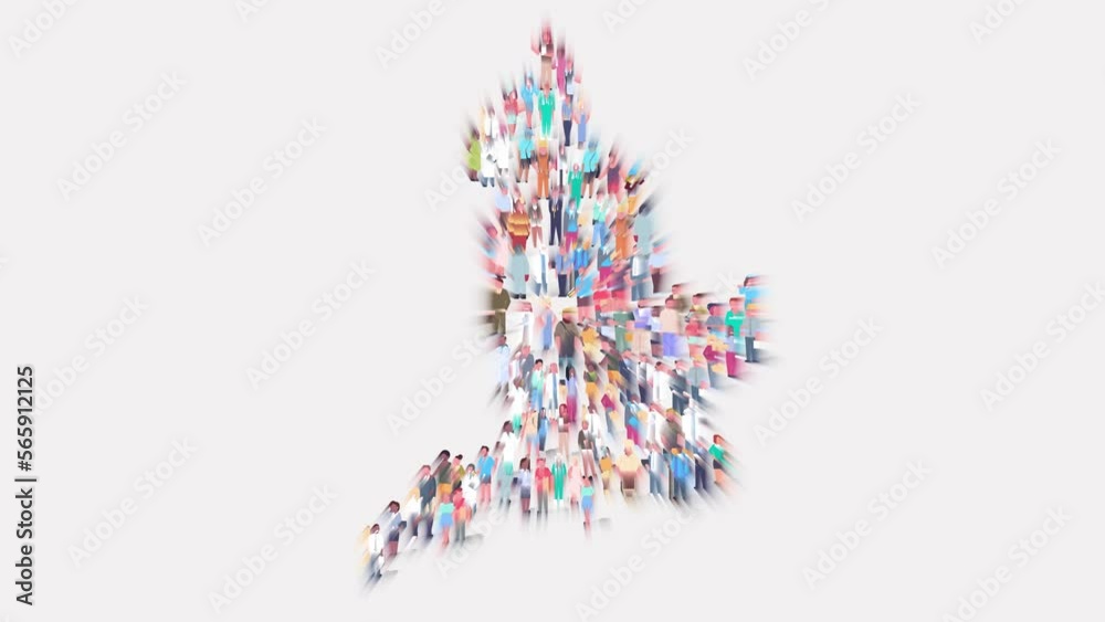 England Population Creative Concept on United Kingdom Map. Large Crowd ...