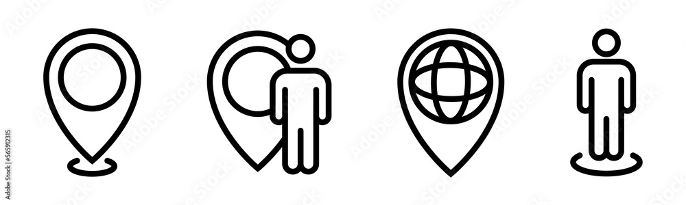 Map pin location icons. Map markers set. Location pin icon set. Map ...