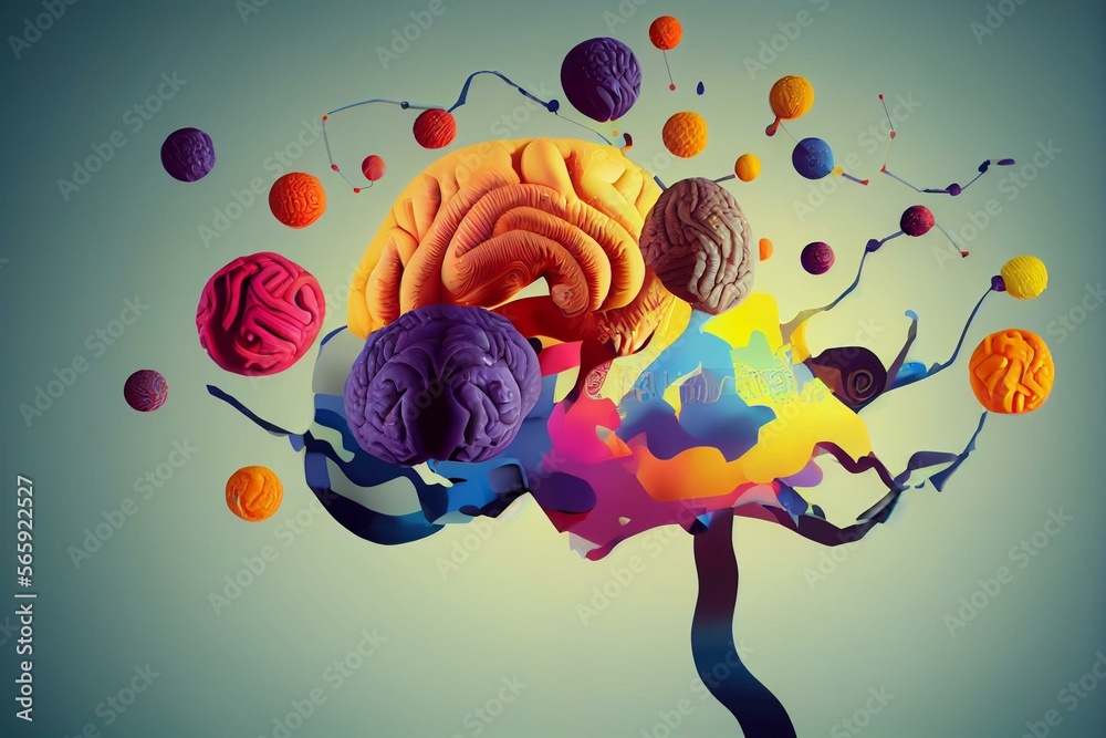 Brain activity abstract concept vector illustration set. Thinking and ...