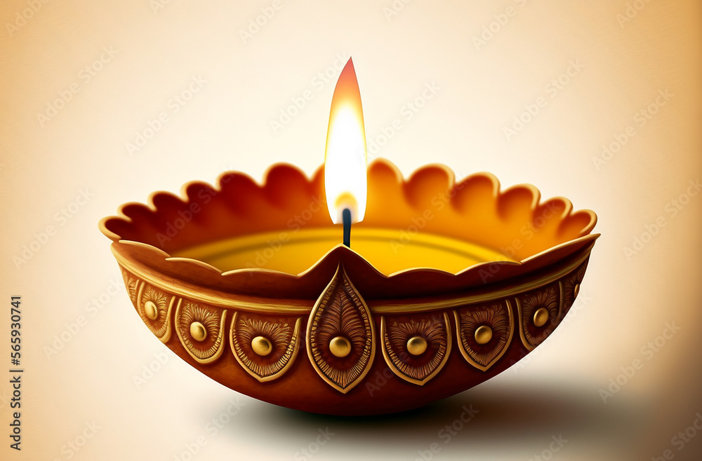 happy diwali diya generative ai Stock Illustration | Adobe Stock