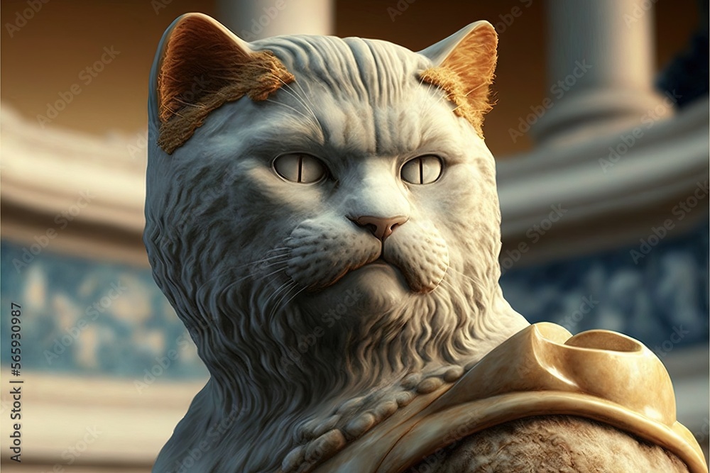 homer greek poet Cat as famous historic character illustration ...