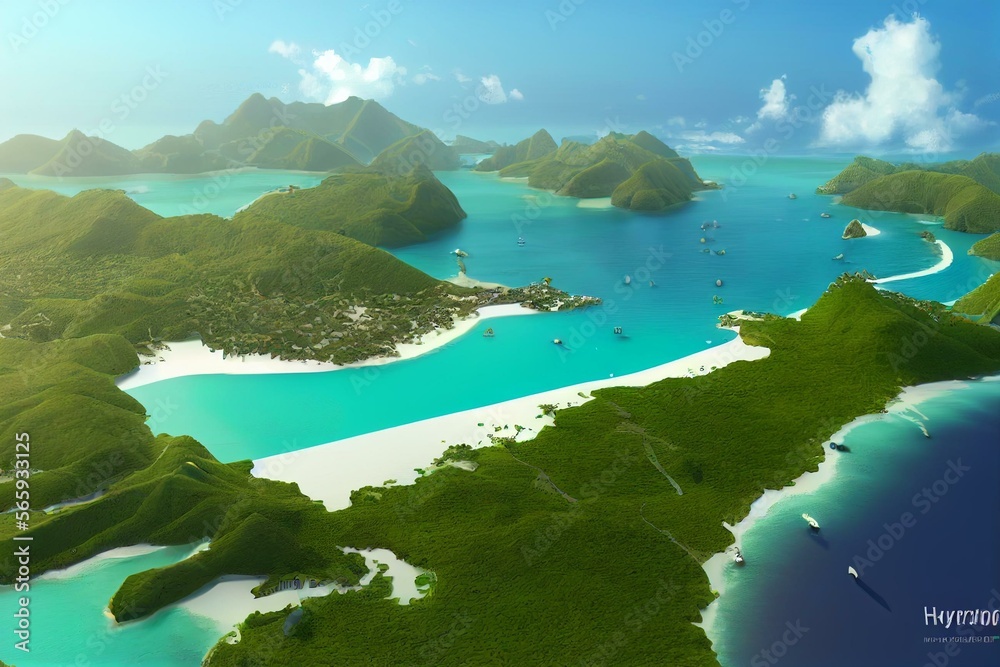 Caribbean islands map with names vector. Generative AI Stock ...