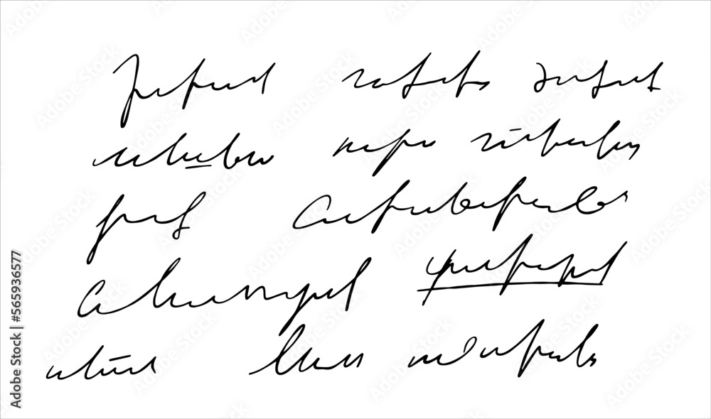 Handwritten Unreadable text. Abstract illegible handwriting of ...