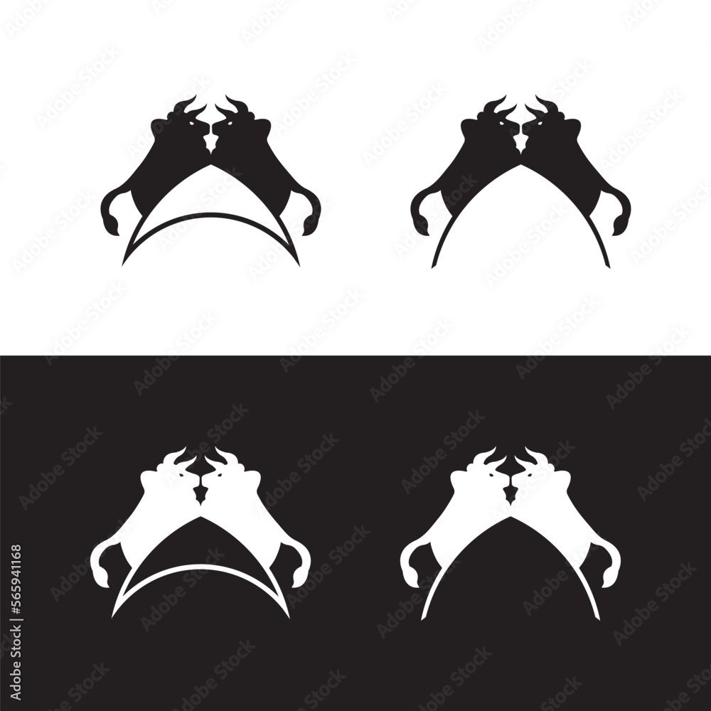 Bull animal vector logo design . Bull icon . Bull silhouette . Black ...