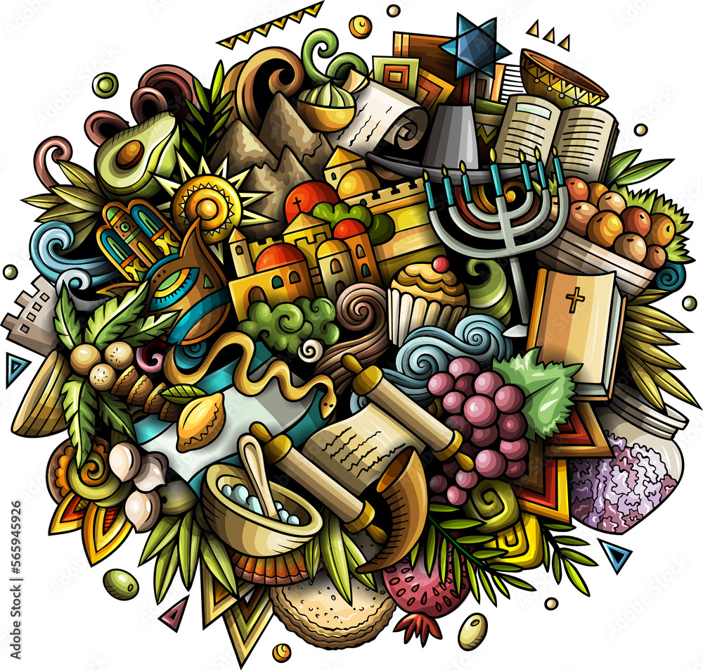 Israel detailed cartoon illustration Stock Illustration | Adobe Stock