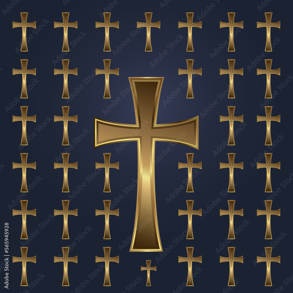 holy cross symbol with gold color, Premium holy cross icon, symbol for ...