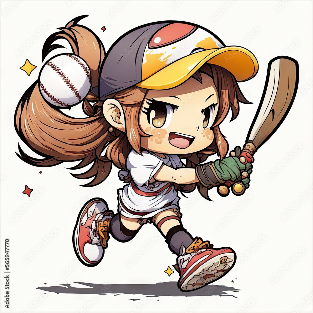 Softball Girl Cartoon