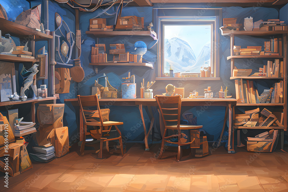 Wizard's Room With Ancient Artifacts 29- Background for Level Design ...