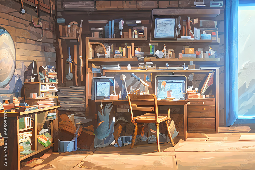 Wizard's Room With Ancient Artifacts 22- Background for Level Design ...