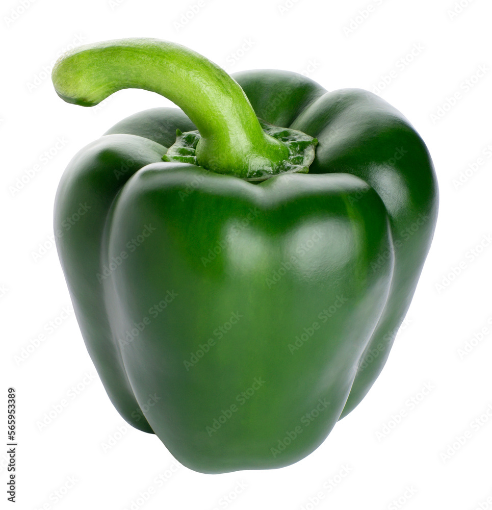 Fresh green pepper isolated on transparent background. PNG format Stock ...