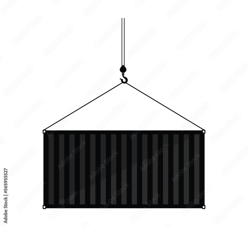 Shipping container Silhouette, shipment and storage Metal steel boxe ...