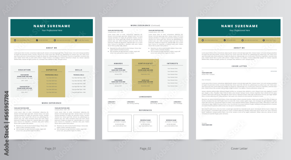 Vektorová grafika „Resume Template, Professional Modern Resume Template ...