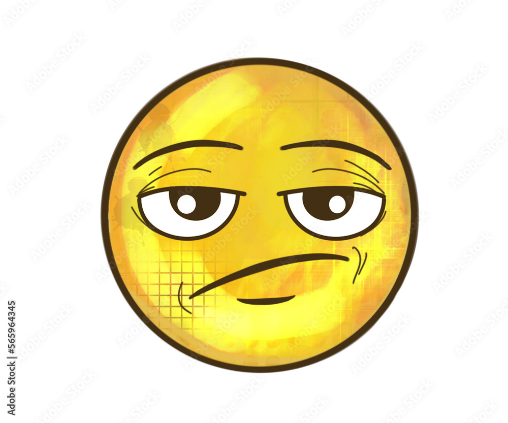 Part of a collection of hand-drawn emoticons, the ' jaded ' emoji is ...