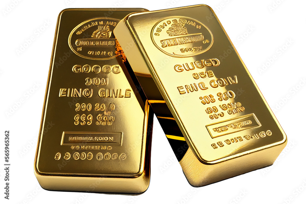 Gold bars isolated on transparent background. transparent background ...