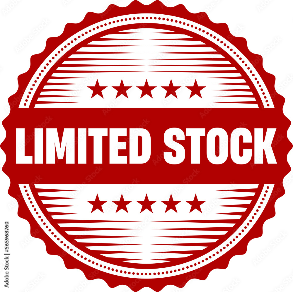 Limited stock grunge rubber stamp. Vintage old red color, Vector ...