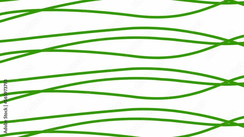 Animated stripes appear and disappear. Decorative green lines. Waves ...