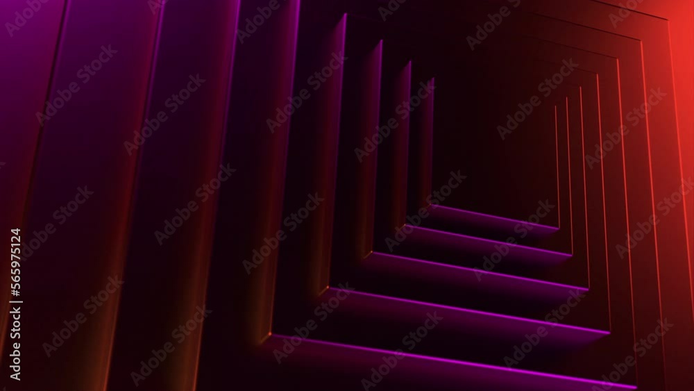 Squares moving in pyramid. Design. Colorful light with moving pyramid ...