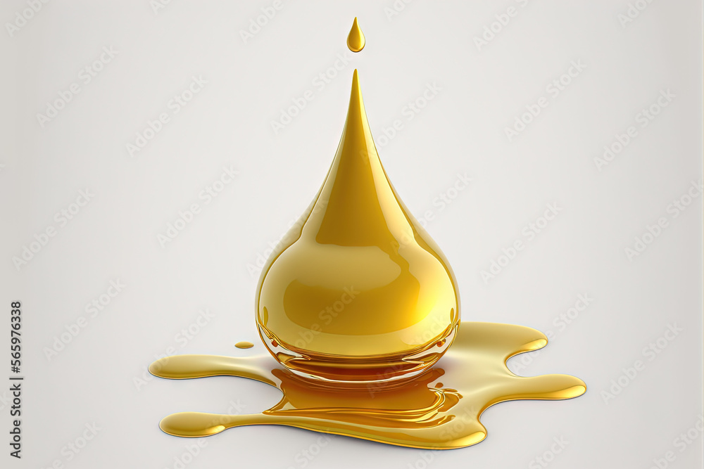 a drop of liquid is falling into a puddle of liquid on a white ...