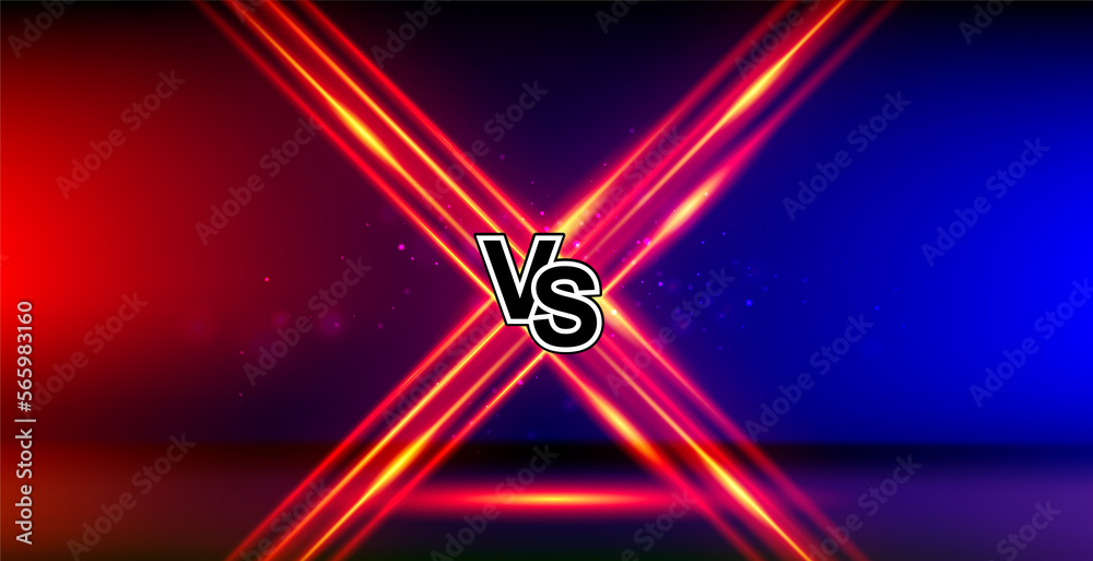 Red blue versus gaming background design. Fight night. Versus battle ...