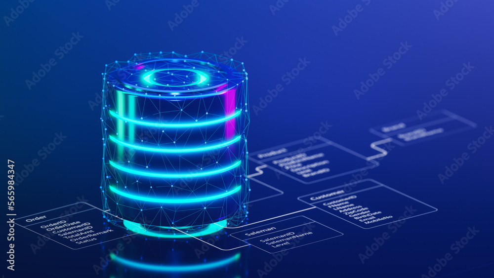 Database Is Placed On Relational Database Tables Concept Of Database Server Sql Data Storage
