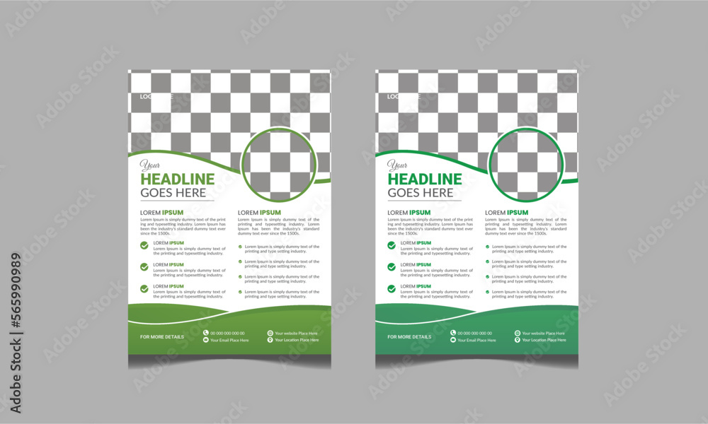 Environmental flyer layout with green accents.Vector flyer, poster ...