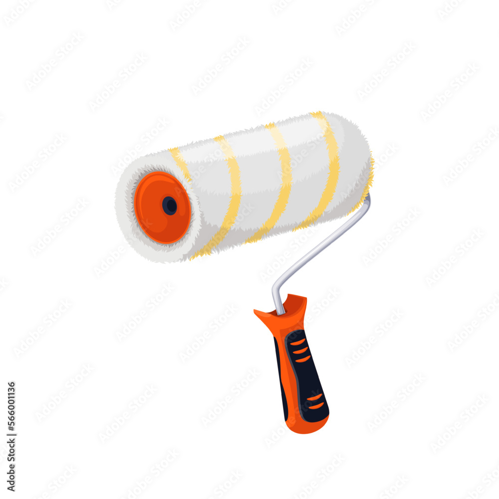 Paint roller vector illustration. Cartoon isolated tool of painter with ...