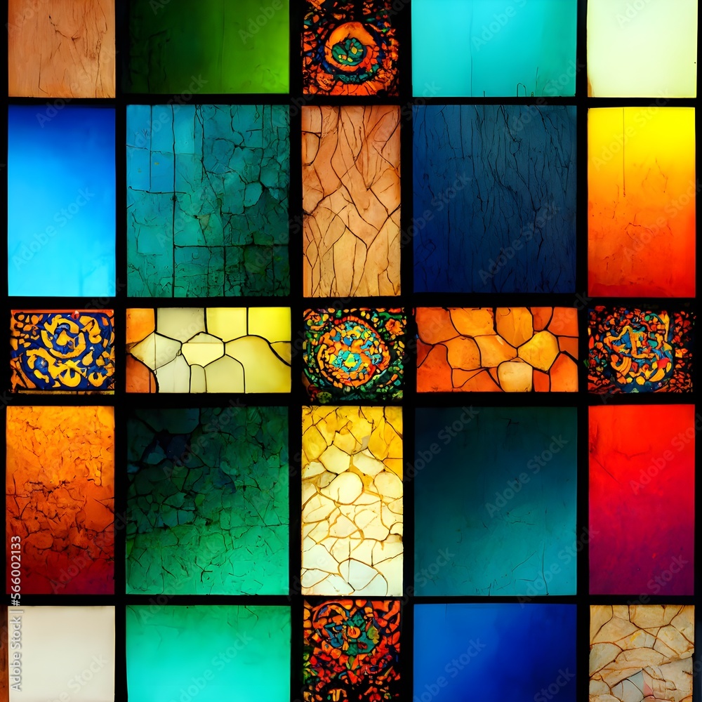 stain glass pattern colorful realistic bright colours colour harmony ...