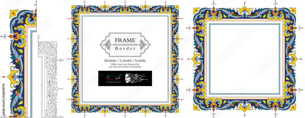 Frame mandala persian arabic turkish islamic hindi indian tibetan ...